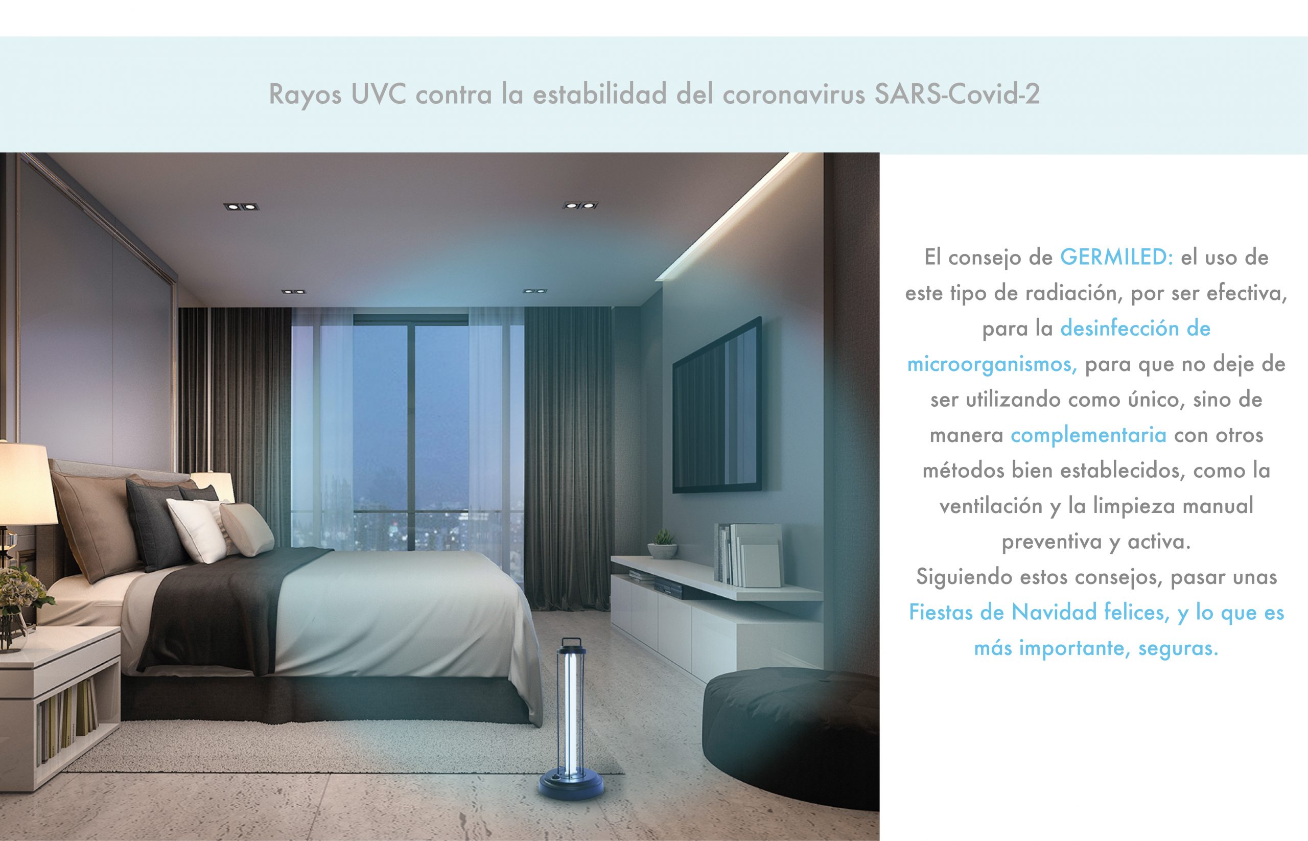 Rayos UVC contra la estabilidad del coronavirus SARS-Covid-2 - Germiled